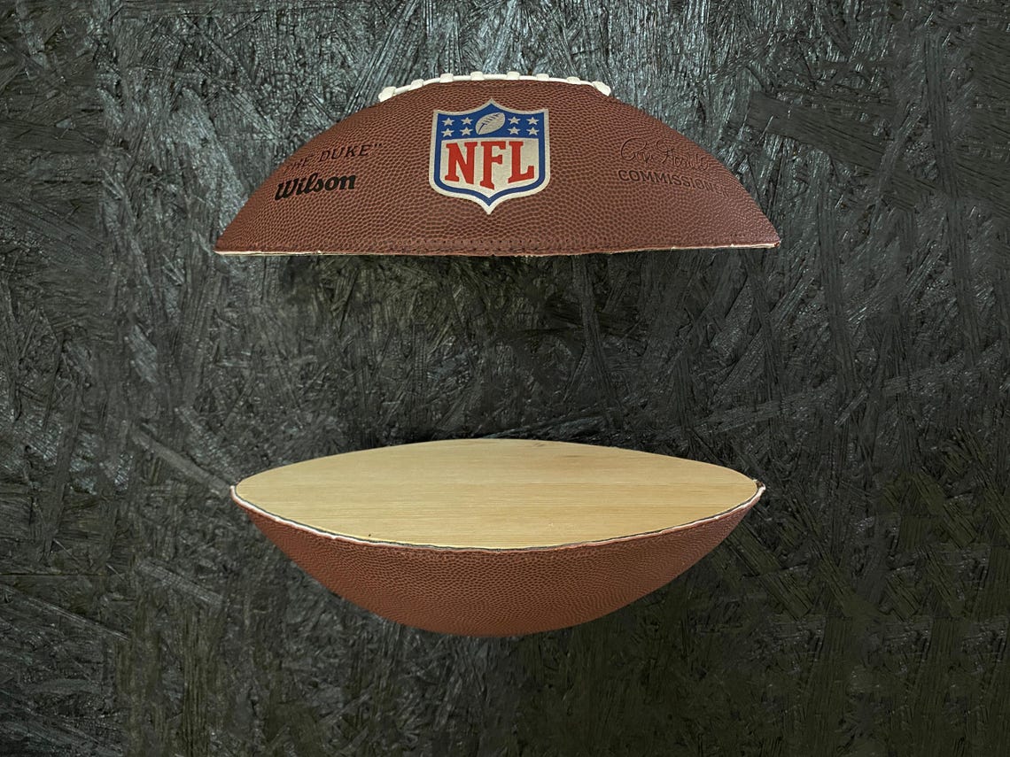 Illuminated Football Shelf, Floating, Shoe Rack, Illuminated, NFL ...