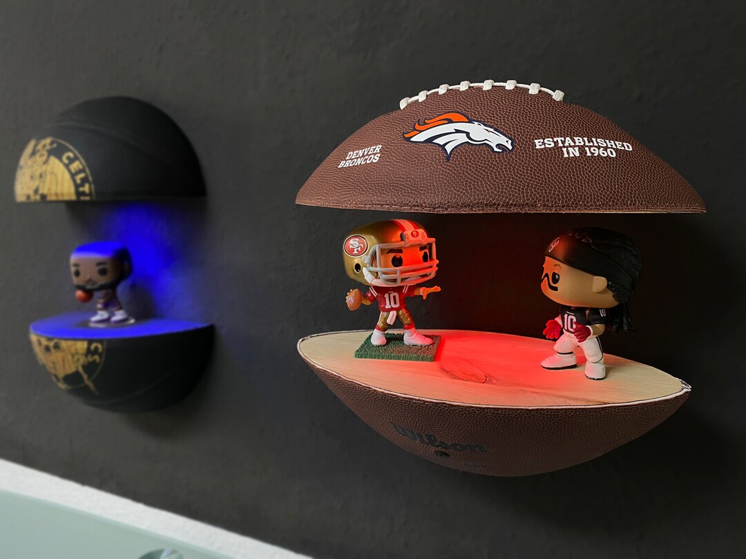 LED Football Shelf Denver Broncos, NFL, Floating, Shoe Rack, 49ers ...