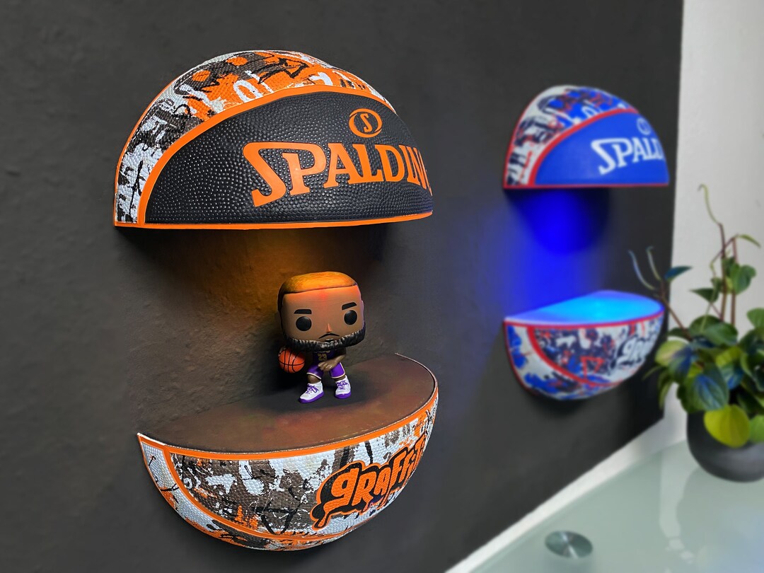 LED Shelf Basketball Spalding Graffiti Orange, NBA, Shoe Rack, Gift ...