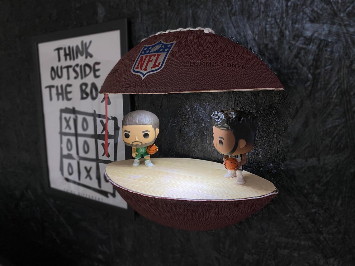 Illuminated Football Shelf, Floating, Shoe Rack, Illuminated, NFL ...