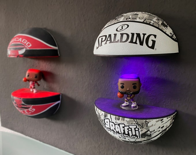 LED Shelf Basketball Spalding Graffiti White NBA Shoe Rack - Etsy