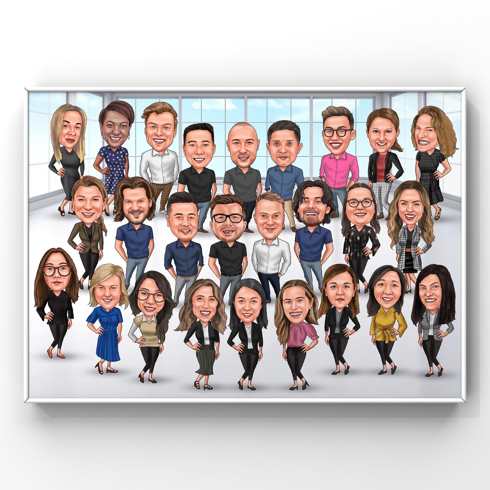 Custom Group Caricature Group Portrait Caricature From - Etsy Australia