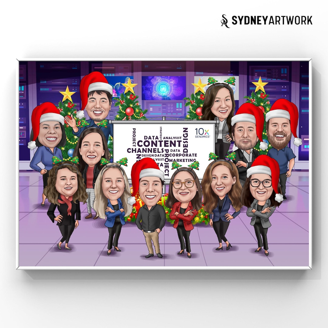 Custom Character Christmas Card, Custom Cartoon Corporate, Custom ...