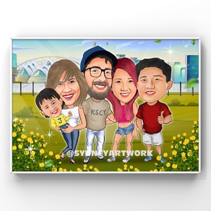 Custom Group Caricature Group Portrait Caricature From - Etsy