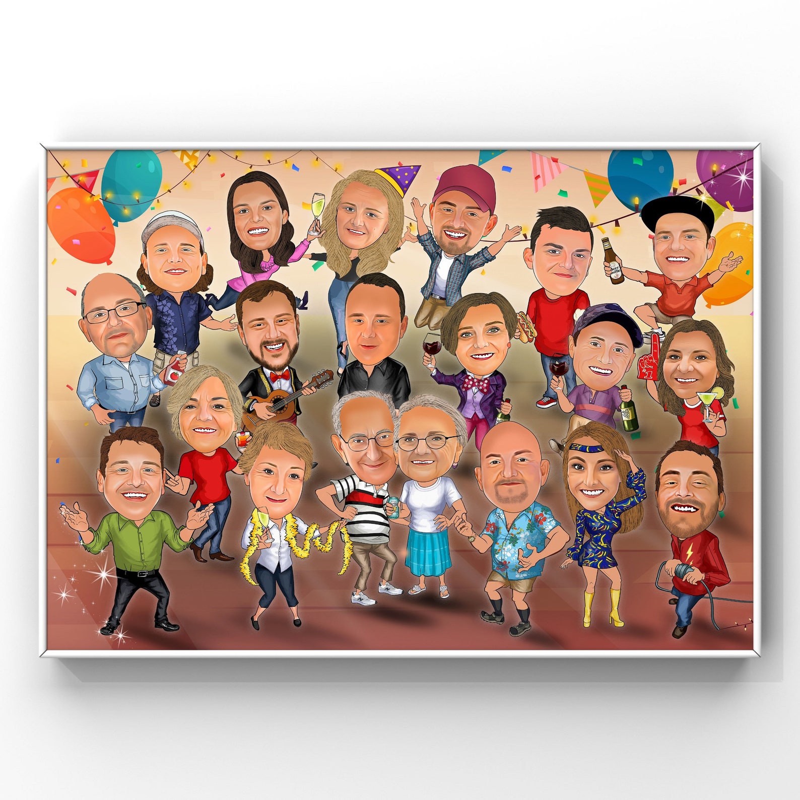 Custom Group Caricature Group Portrait Caricature From | Etsy Australia