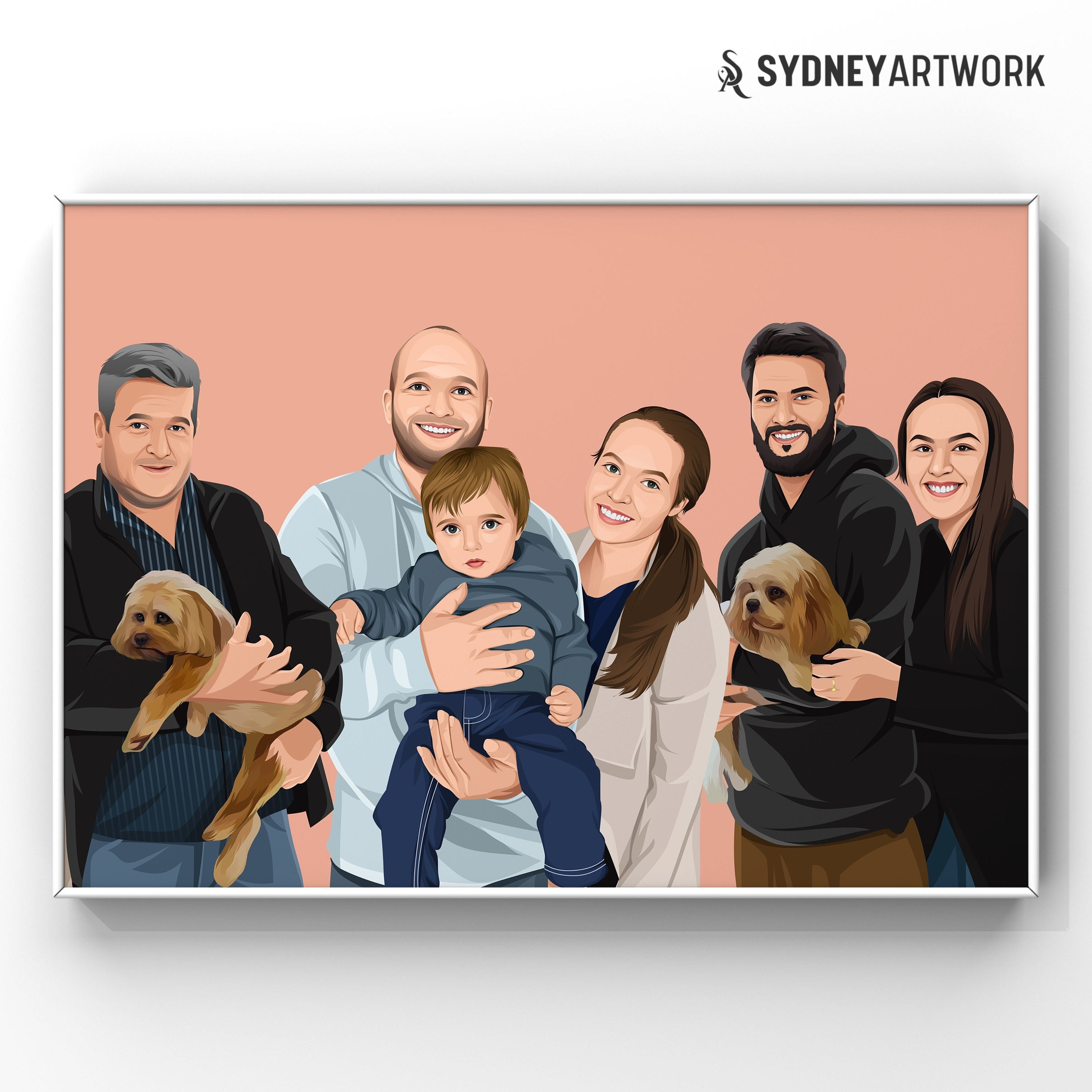 Custom Family Illustration, Cartoon Portrait, Gift for Family, Digital ...