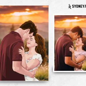 Custom Couple Portrait, Custom Family Portrait, Couple Gift, Custom Illustration, Gifts for Him ...