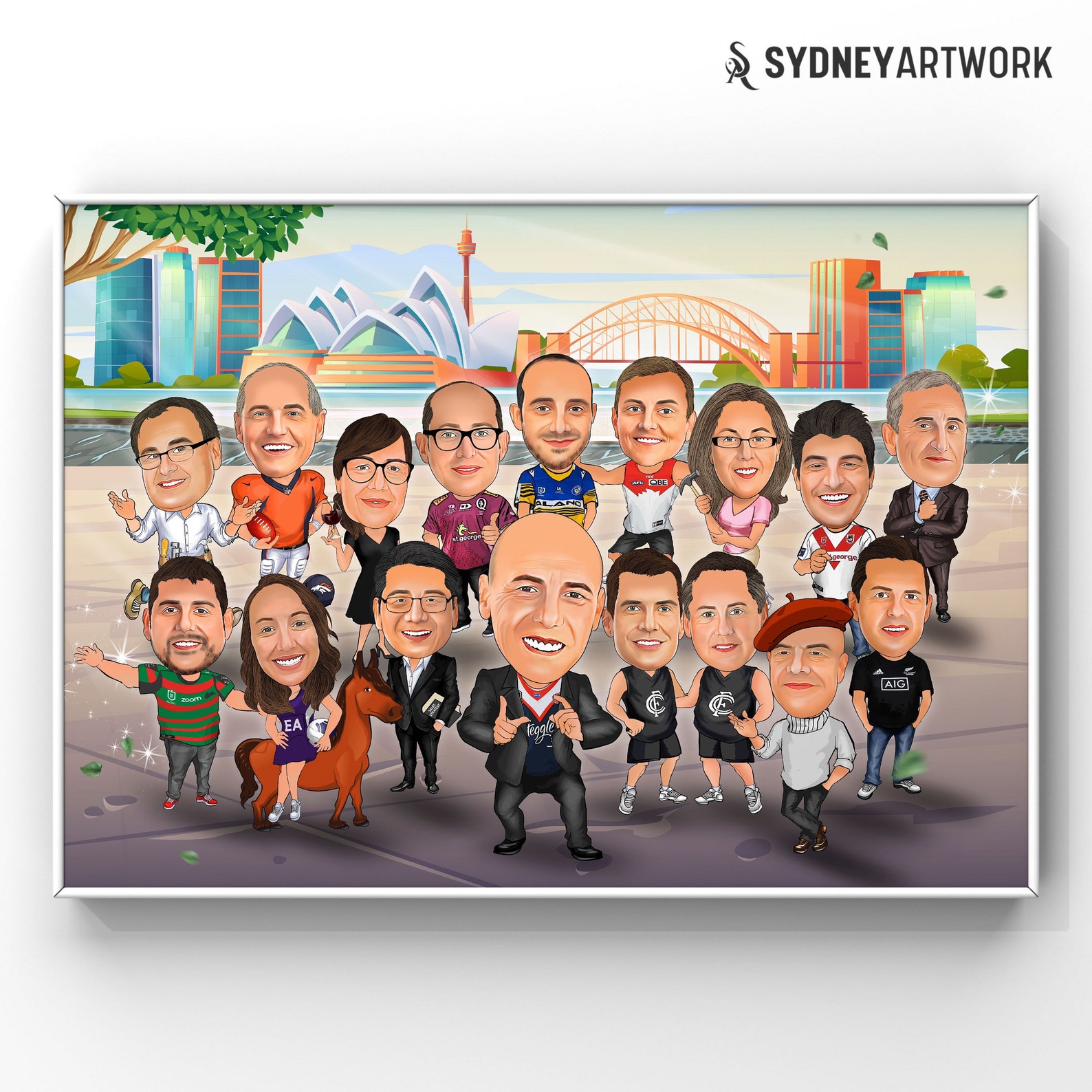Custom Group Caricature Group Portrait Caricature From - Etsy