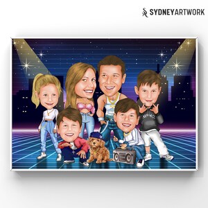 Custom Family Cartoon Portrait, Family Cartoon, Gift for Family,custom ...