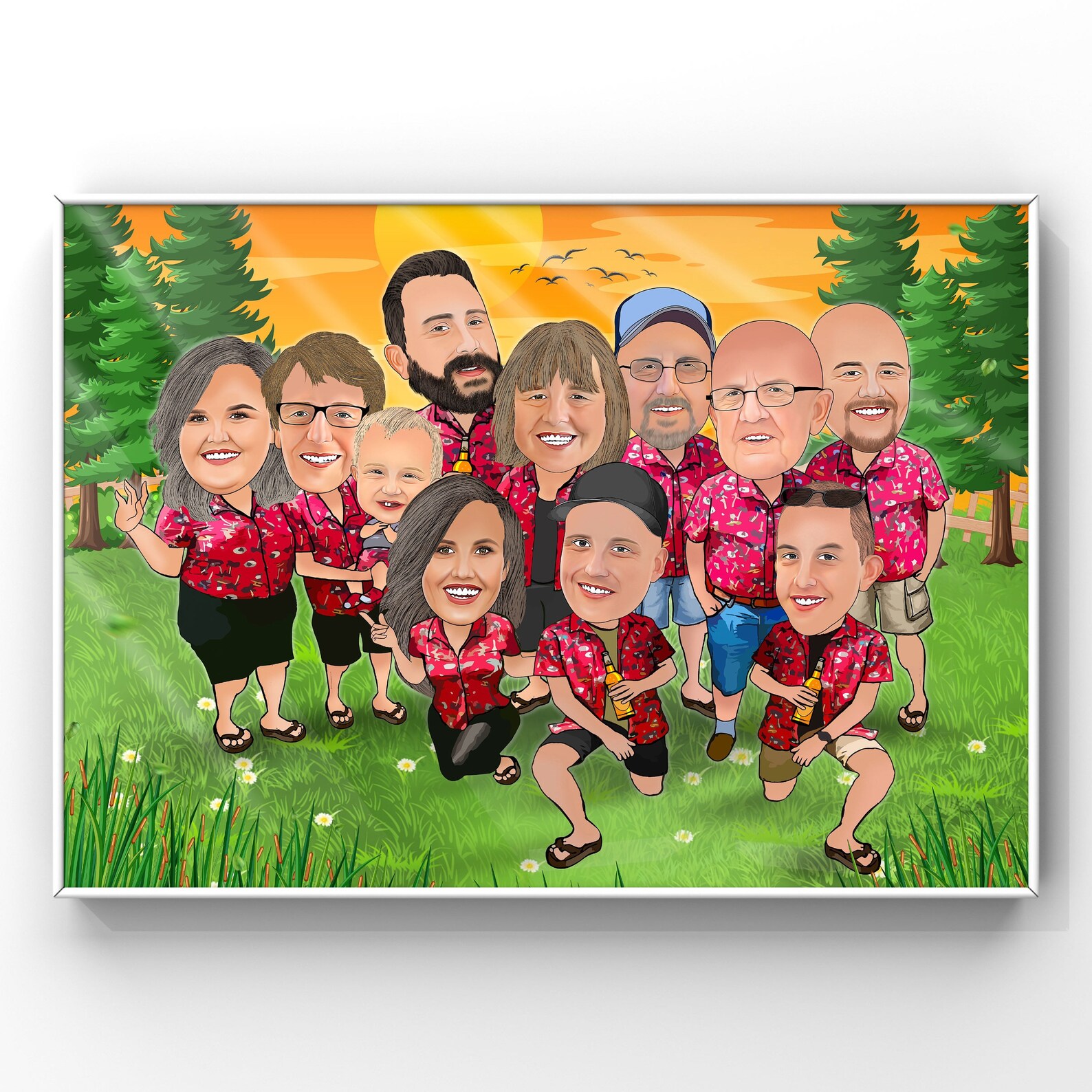 Custom Group Caricature Group Portrait Caricature From | Etsy Australia