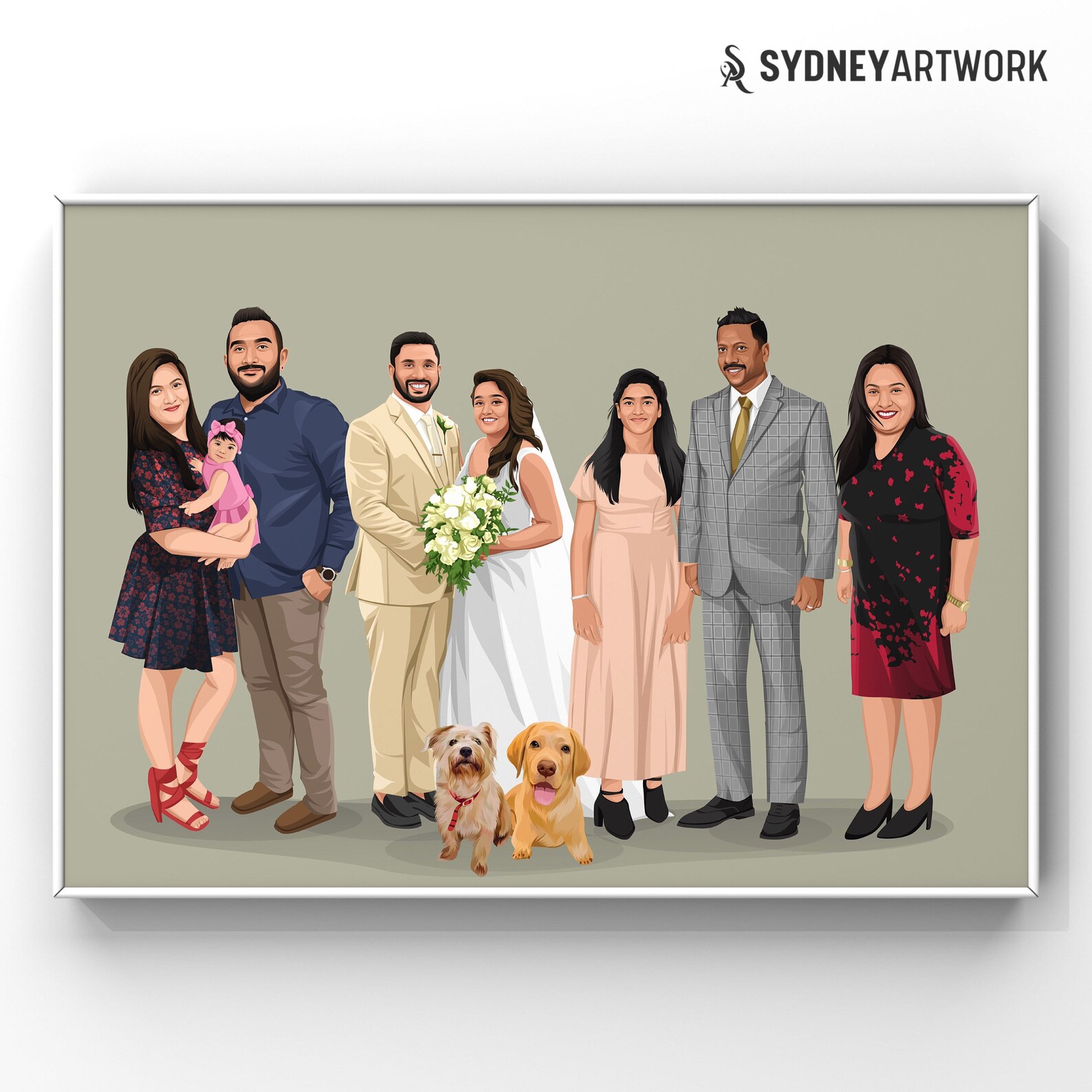 Custom Family Illustration, Cartoon Portrait, Gift for Family, Digital ...