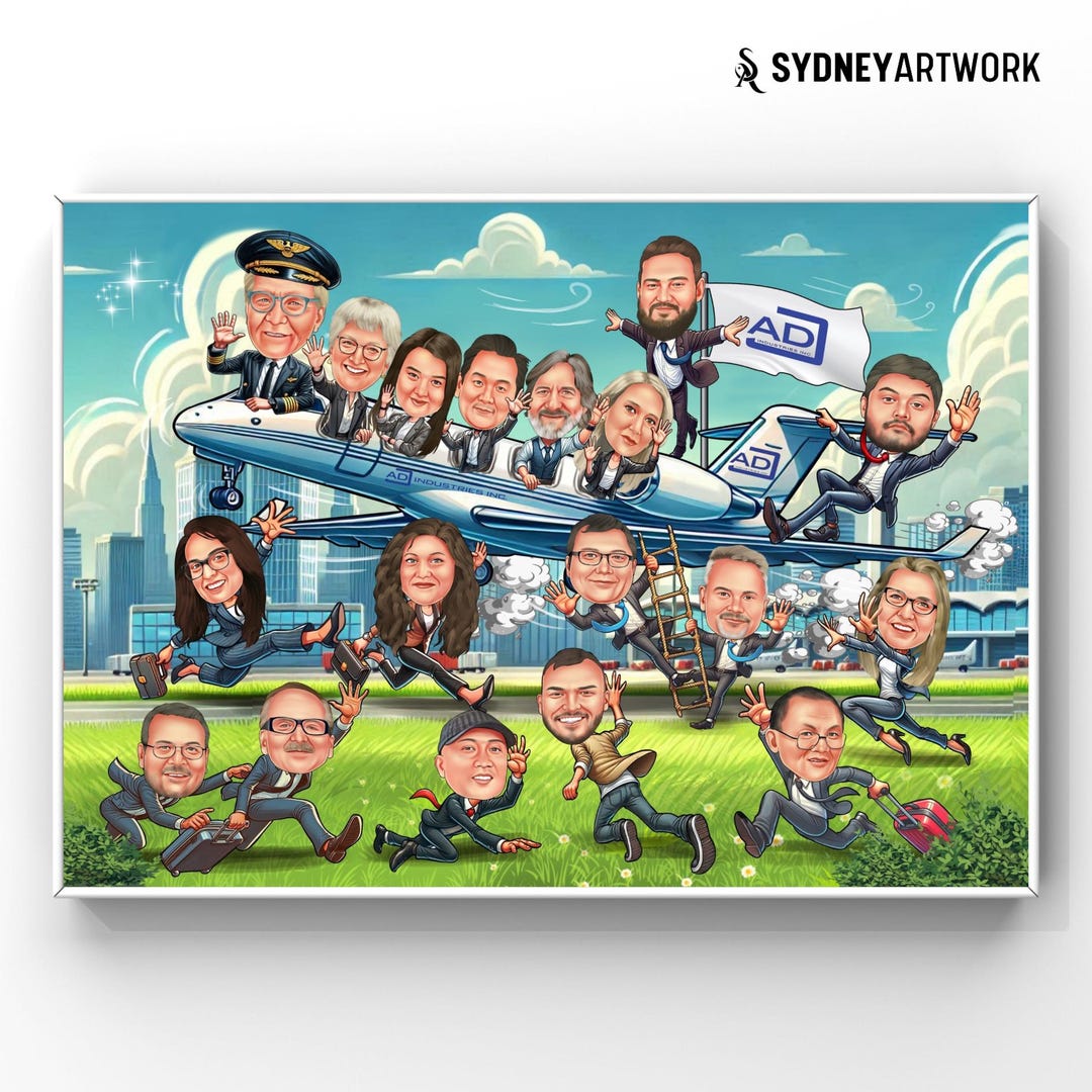 Retirement Caricature From Photo, Personalised Digital Portrait for ...