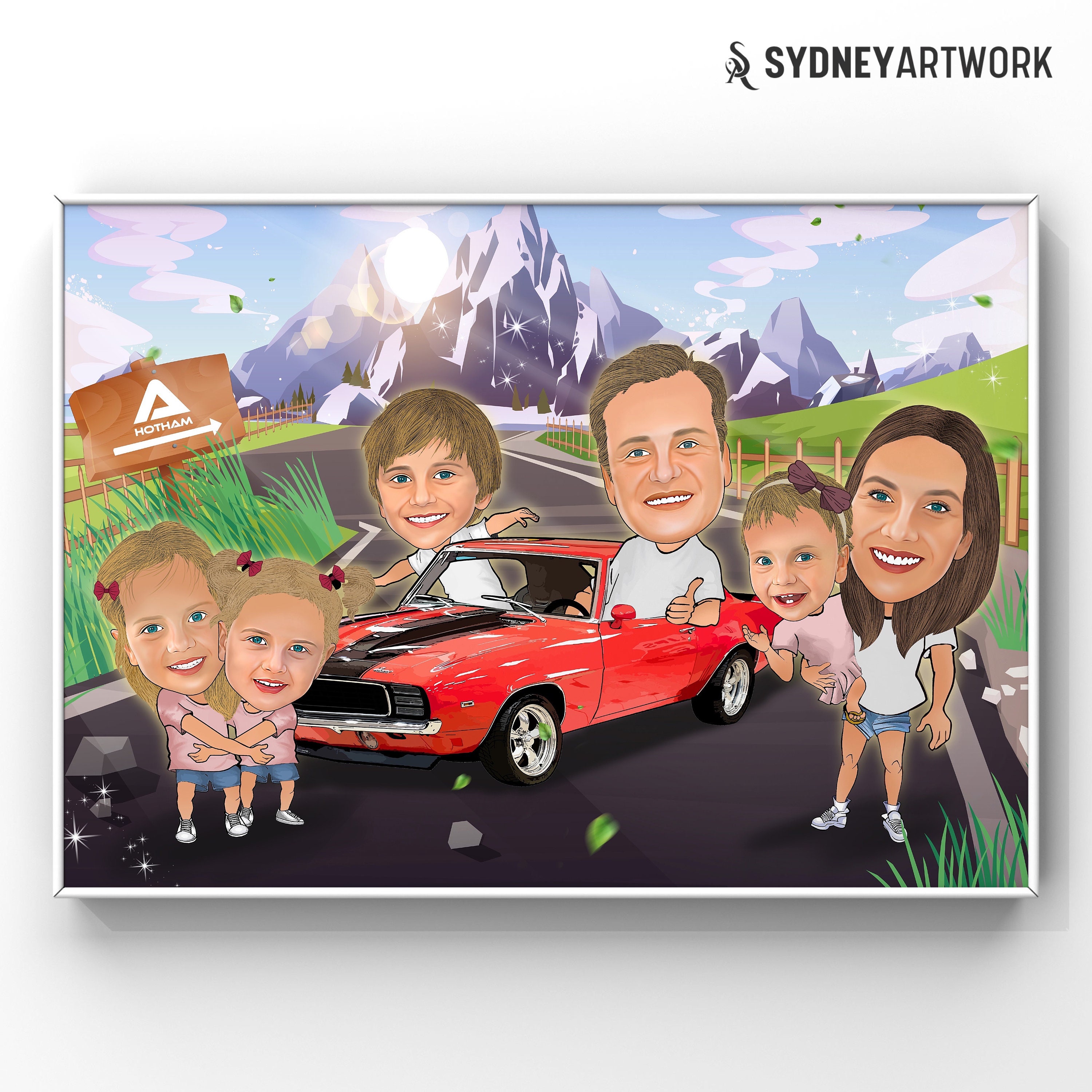 Custom Family Cartoon Portrait, Family Cartoon, Gift for Family,custom ...