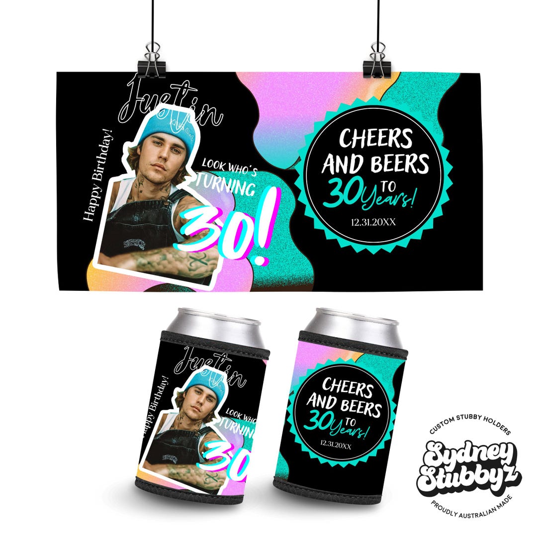 Stubby Holders Birthday, Personalized Photo Can Cooler, Funny Birthday ...