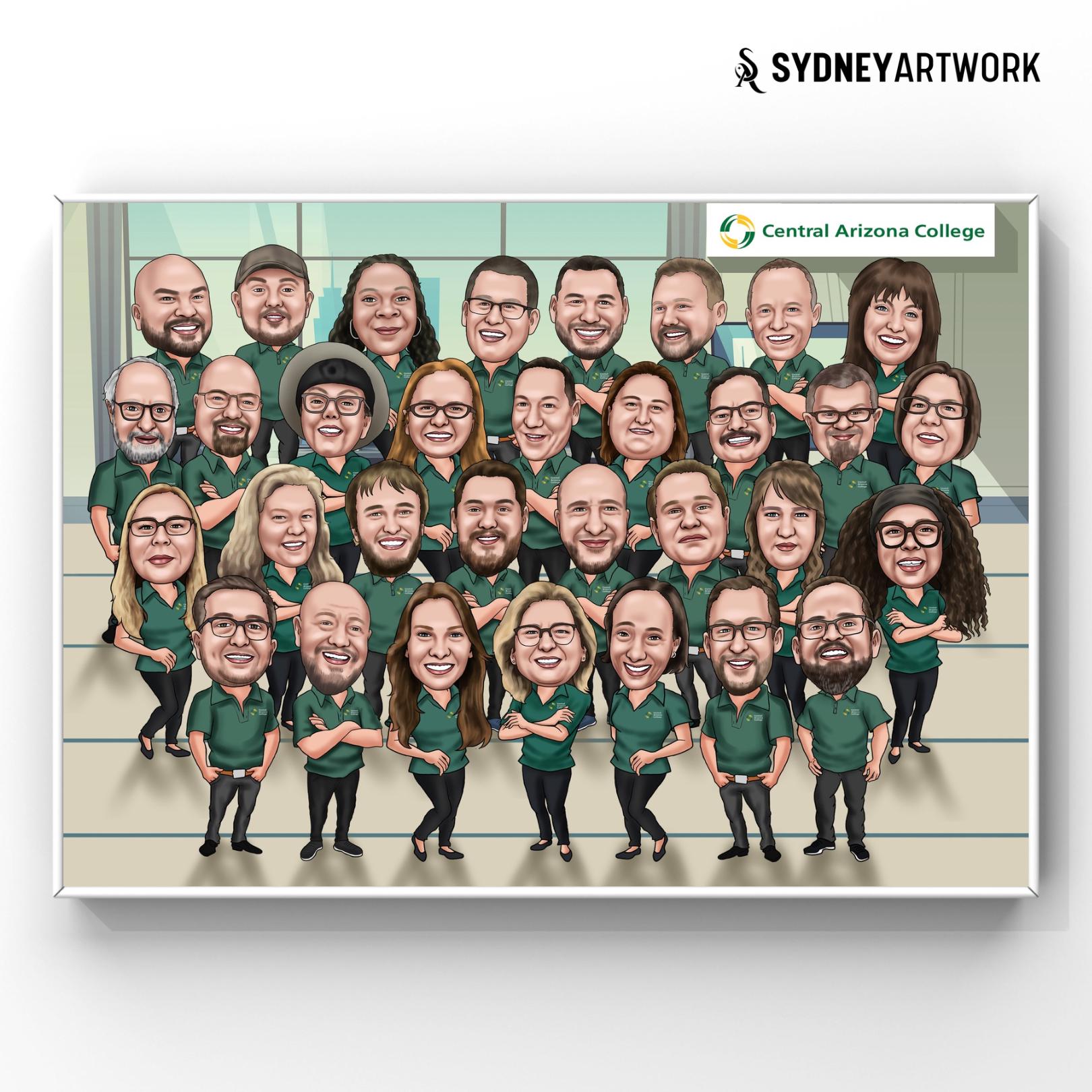 Work Team Gifts, Custom Group Cartoon Portrait, Gift for Coworkers ...