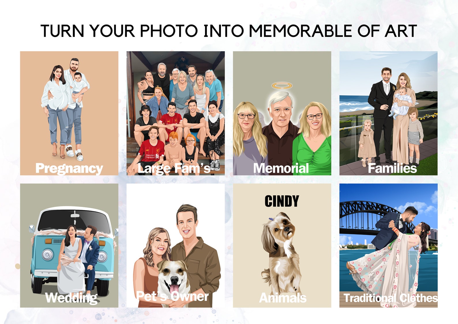 Custom Family Illustration, Cartoon Portrait, Gift for Family, Digital ...