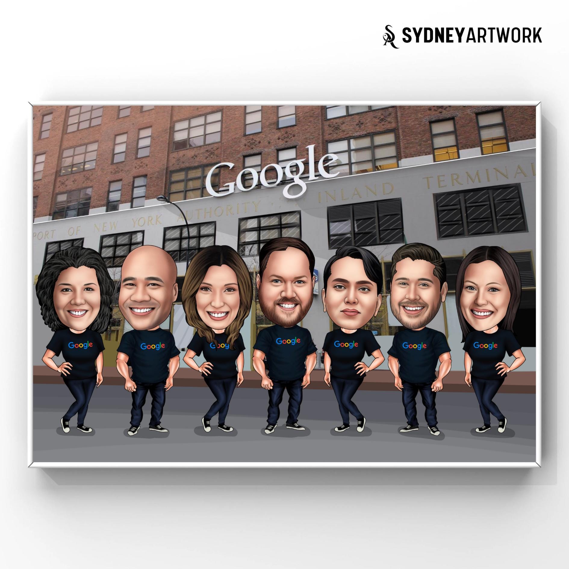 Cartoon Company Group, Large Business Team Caricature, Personalized ...