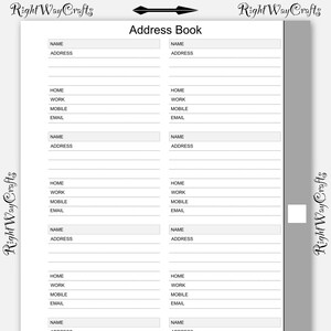 Remarkable 1 & 2 Template Address Book digital Download - Etsy