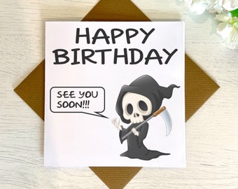 Grim Reaper Birthday Card | Etsy