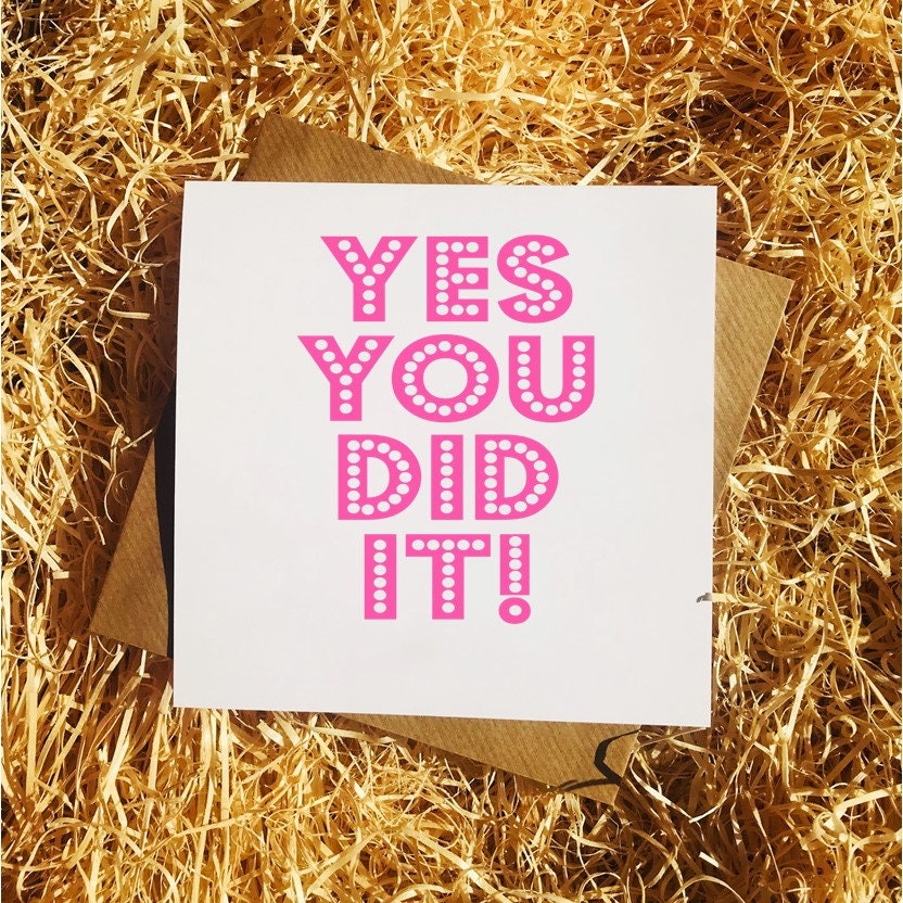 Yes You Did It Greetings Card Graduation Card Exams Card - Etsy UK
