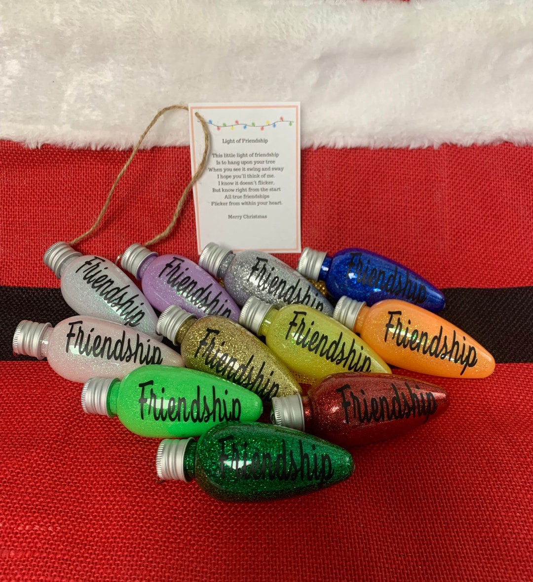 Glitter Light Bulb Ornament - 4" Bulb - Great Friend Gift - Sparkling ...