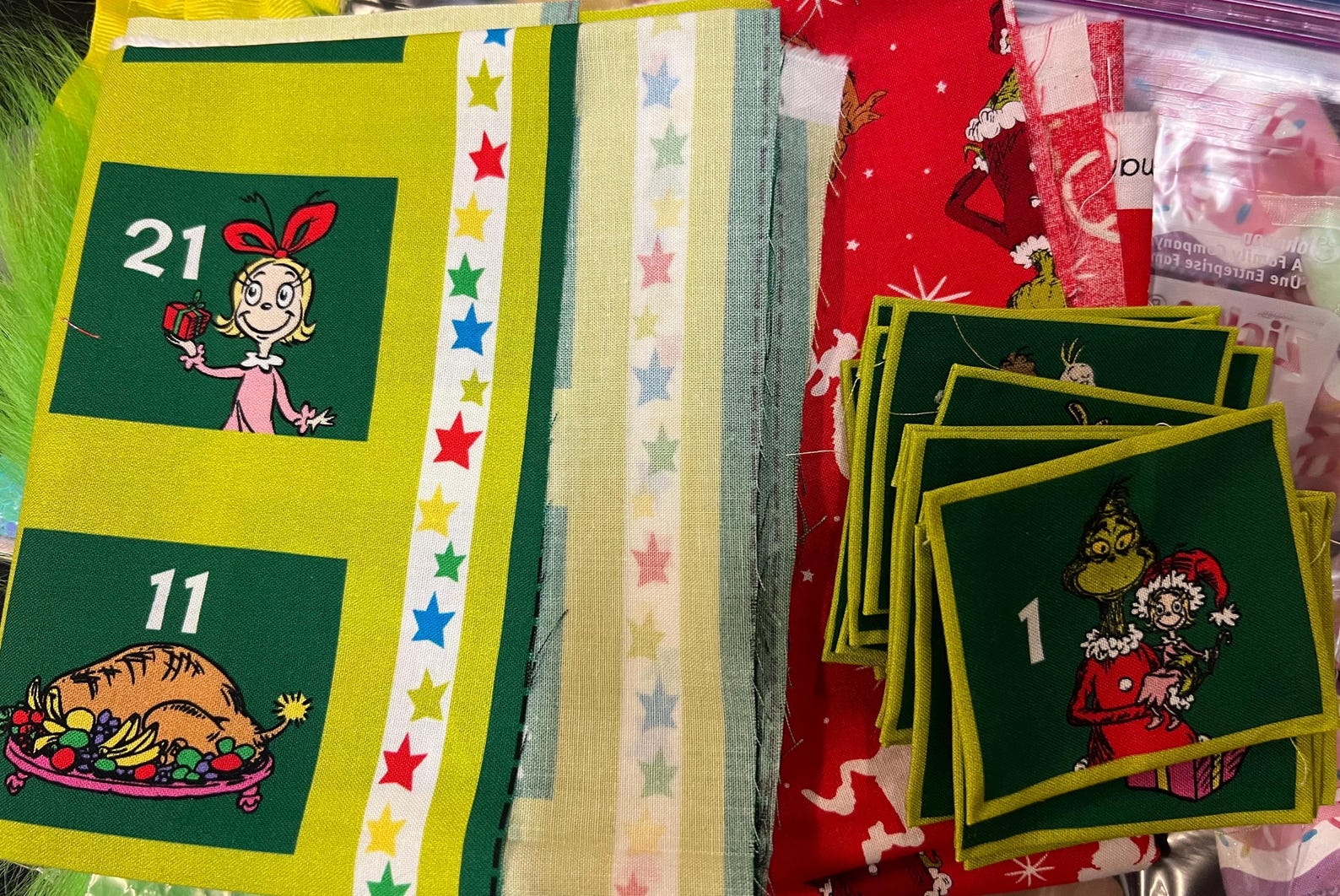 Whimsical Grinch Advent Calendar Kit | Sewing Kit | DIY Advent Calendar ...