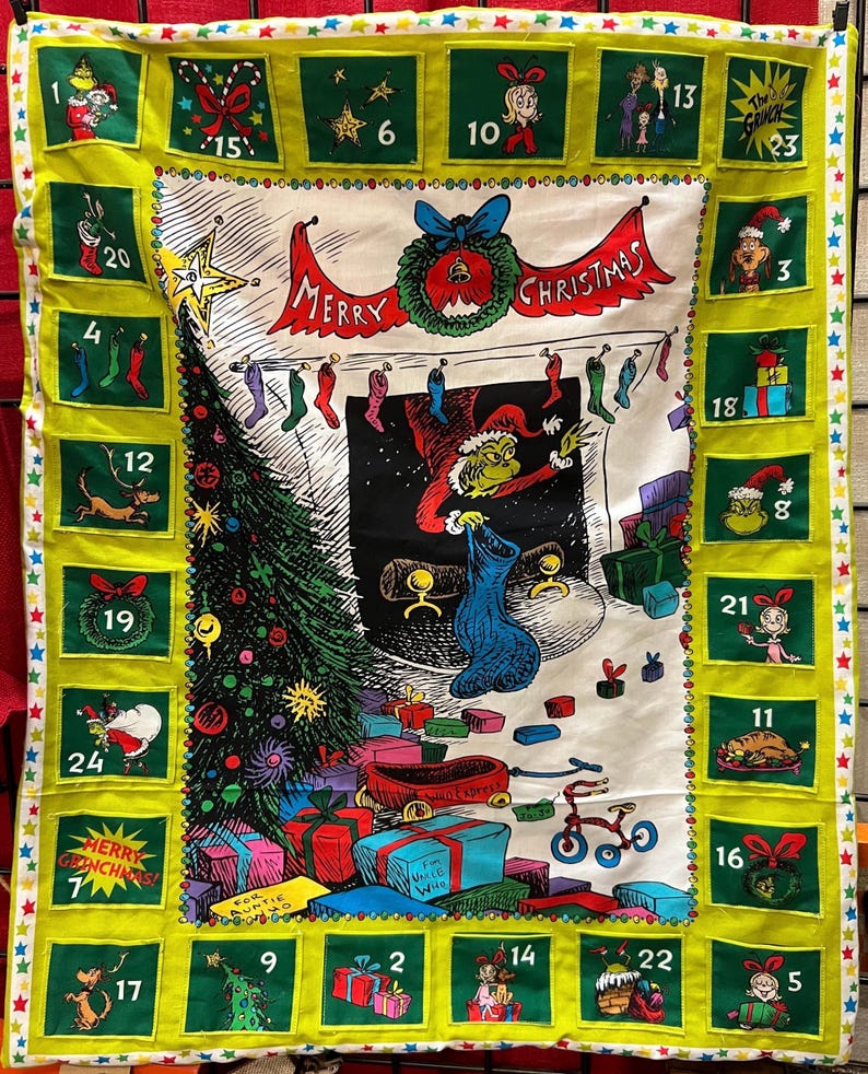 Whimsical Grinch Advent Calendar Kit | Sewing Kit | DIY Advent Calendar ...