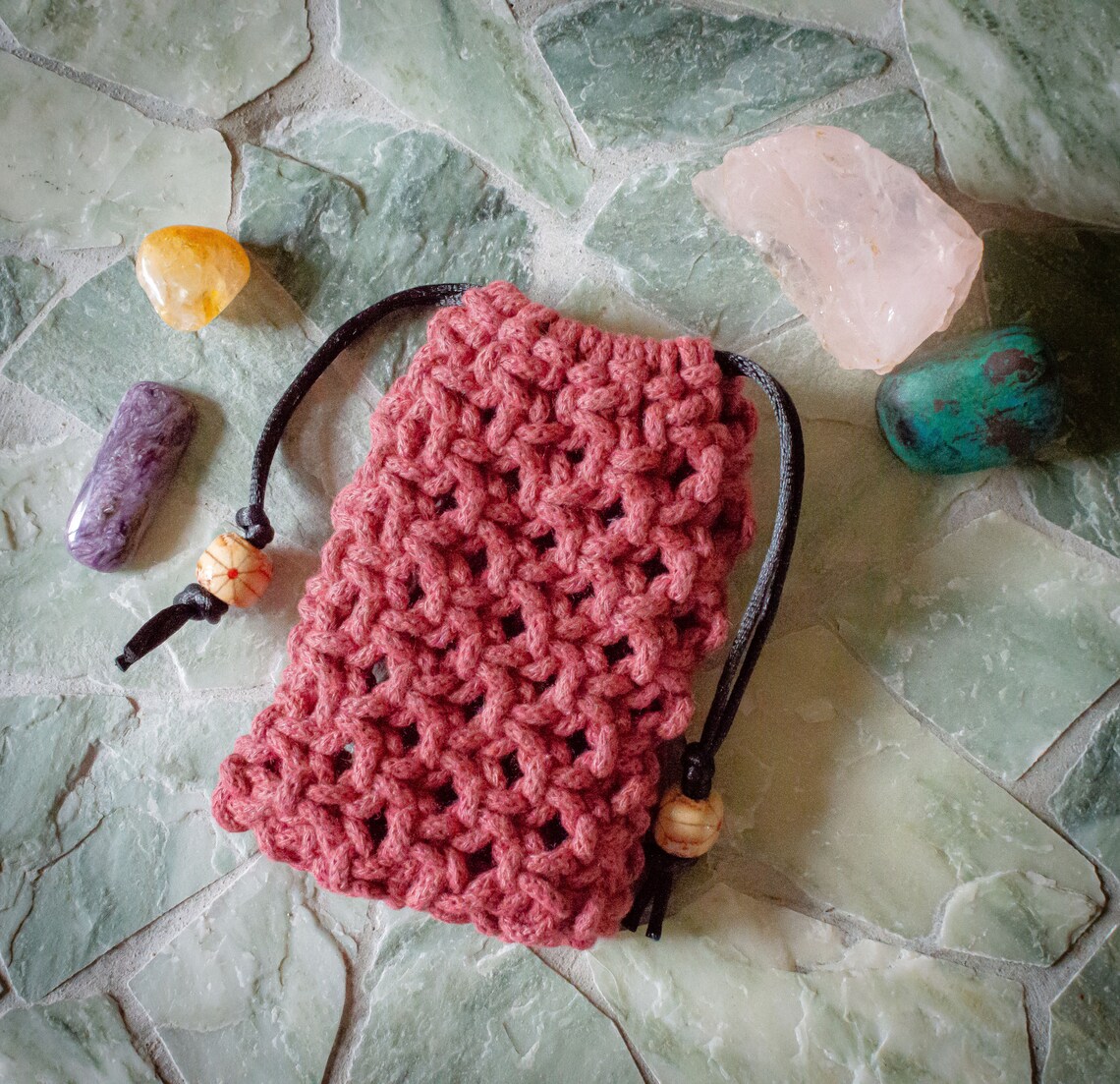 Macramé Pouch, Wallet, Purse, Coins, Cash, Credit Cards, Crystals - Etsy