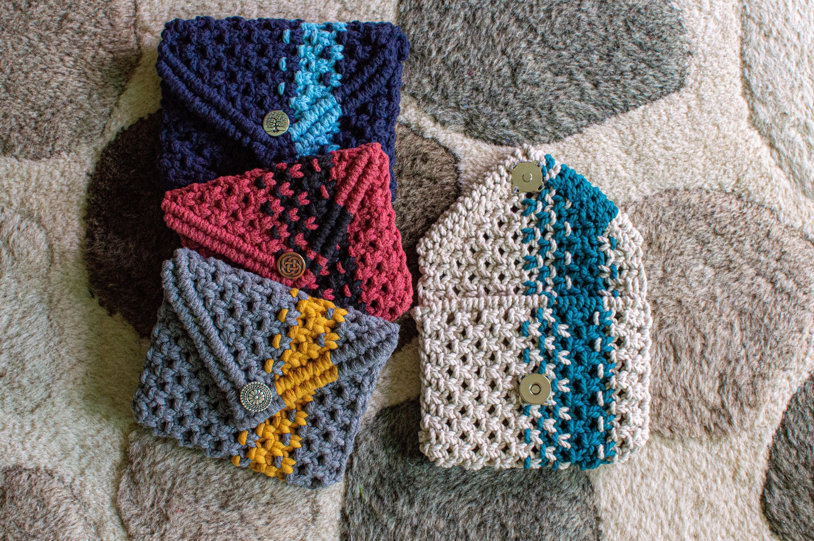 Macramé Wallet Handmade Credit Card Case Coin Purse Business - Etsy