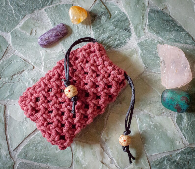 Macramé Pouch, Wallet, Purse, Coins, Cash, Credit Cards, Crystals - Etsy
