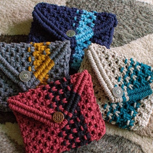 Macramé Wallet Handmade Credit Card Case, Coin Purse, Business Cards ...