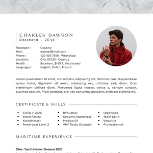 Template Cv - Template Resume - Professional CV - Yachting Resume ...