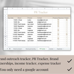 EASY UGC Outreach Google Spreadsheet Template, Influencer Spreadsheet ...
