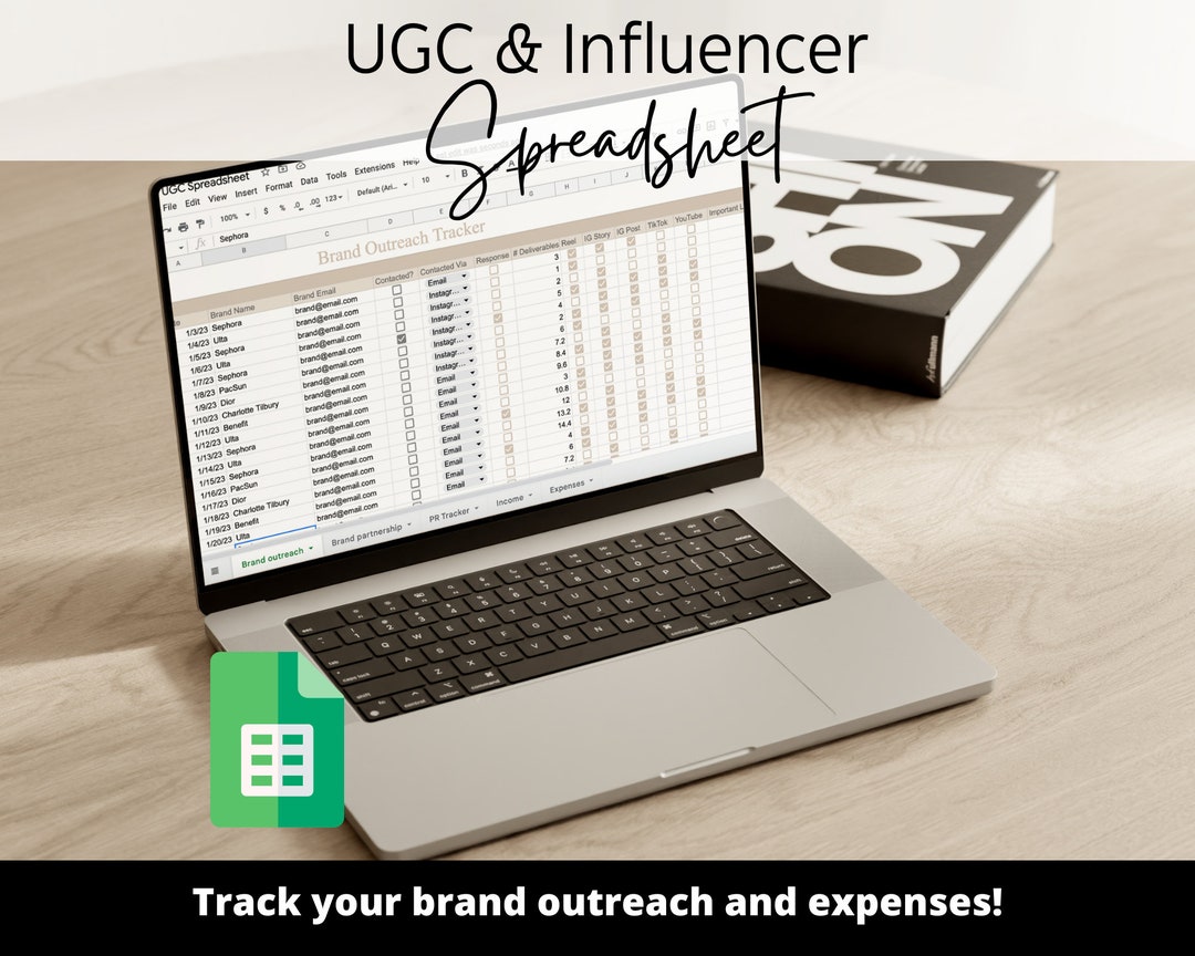 UGC PLANNER and Outreach Spreadsheet, Influencer Spreadsheet, UGC ...