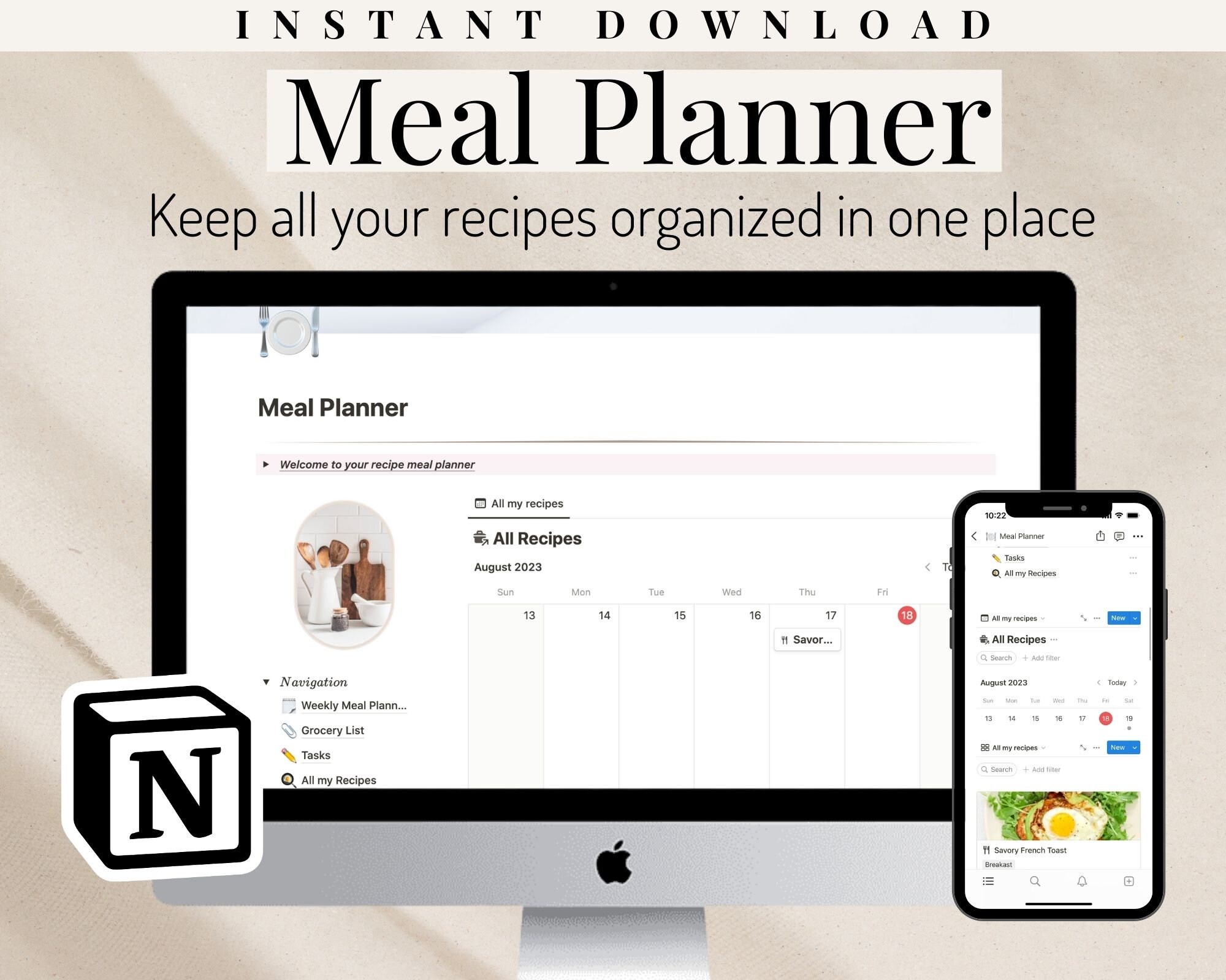 Notion Meal Plan Template |notion Daily/weekly Menu |food Plan |weekly ...