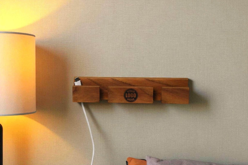 Wooden Wall Phone Holder Handmade Docking Station, Rustic Phone Stand ...