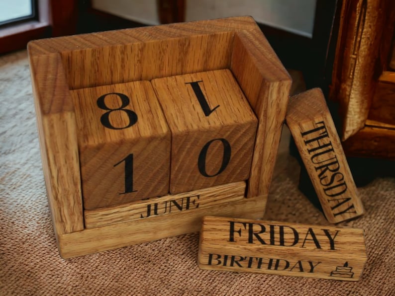 Perpetual Calendar, Wooden Perpetual Calendar, Personalized Calendar ...