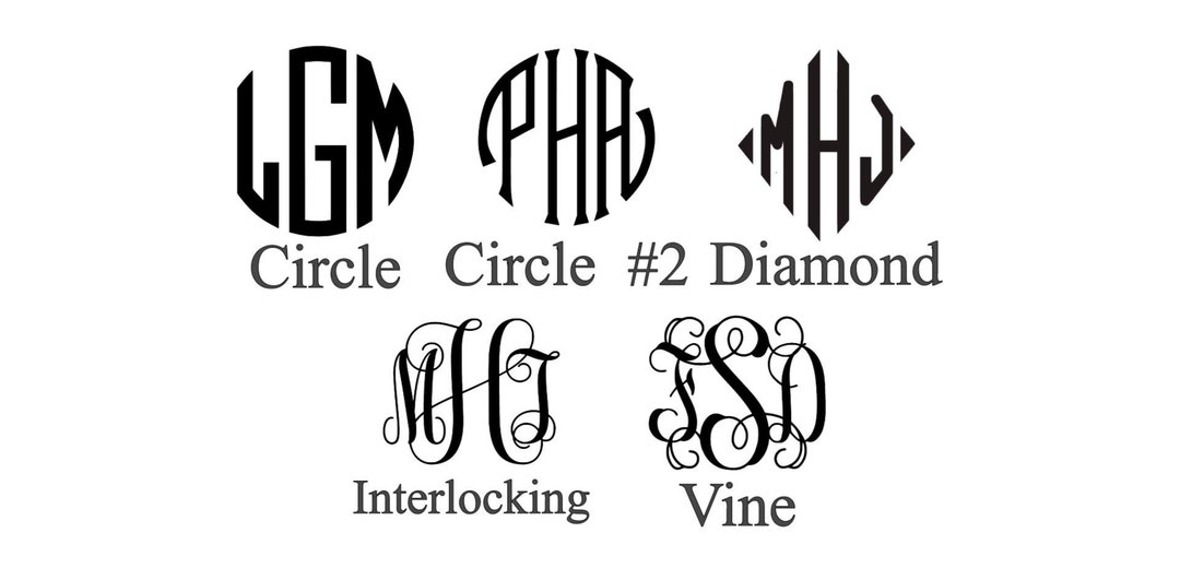 Monogram Decal | Monogram Sticker | Vinyl Monogram Decal | Monogram ...