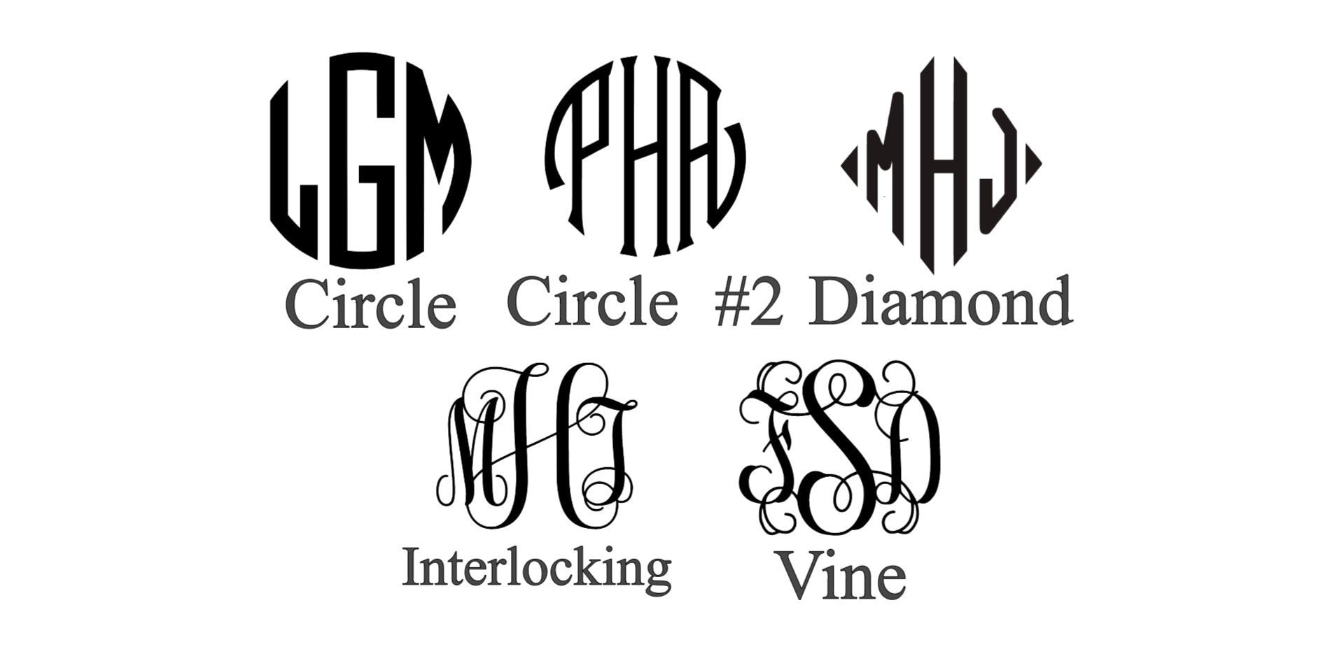 Monogram Decal | Monogram Sticker | Vinyl Monogram Decal | Monogram ...
