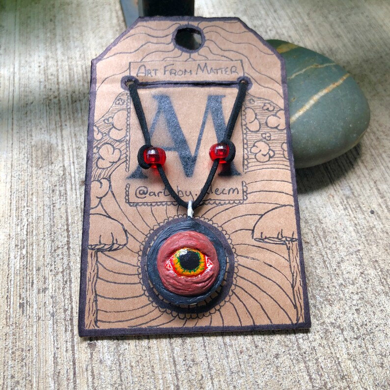 Clay All Seeing Eye Pendant - Red - Etsy