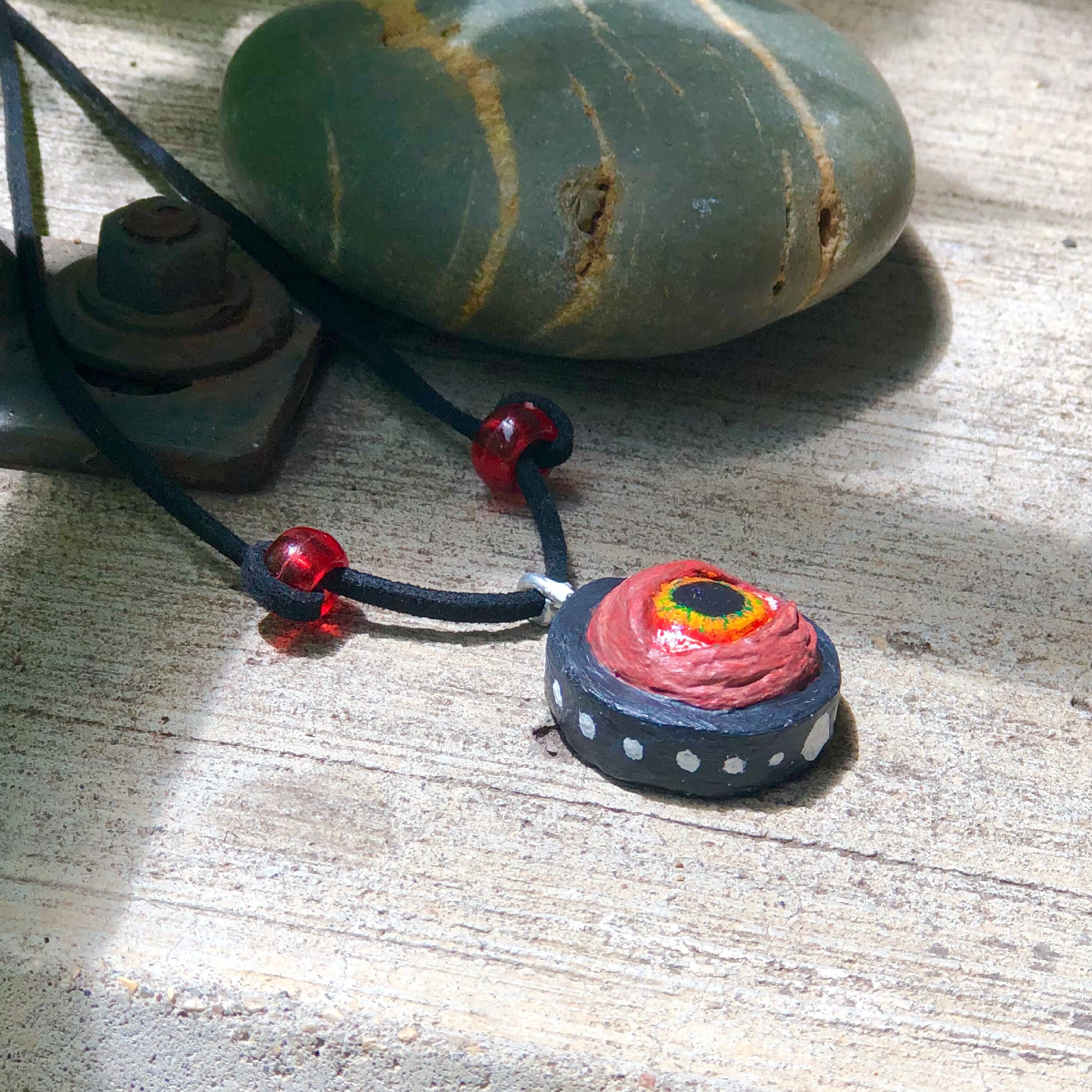 Clay All Seeing Eye Pendant - Red - Etsy