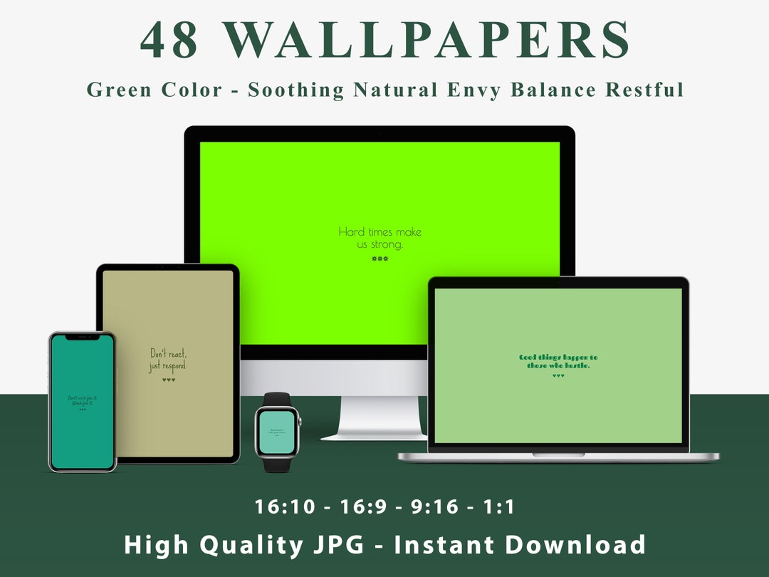 Green Motivational Aesthetic Minimalist Wallpaper Screensaver ...
