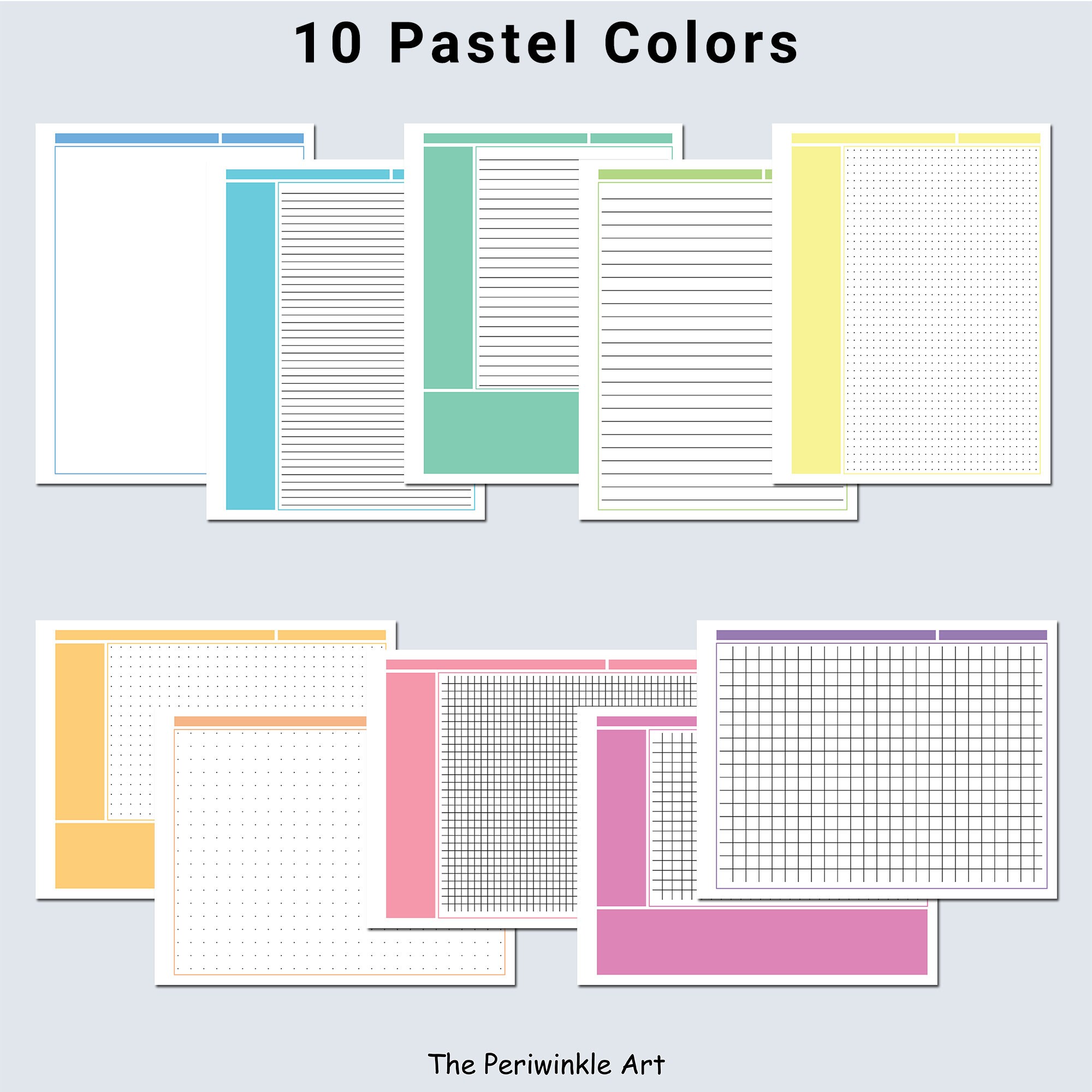 Printable Note Paper Study Note Paper Note Template Pastel | Etsy