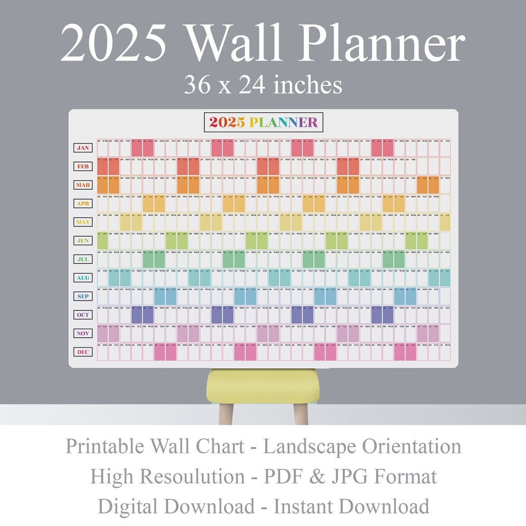 2025 Wall Planner, 2025 Wall Calendar, 2025 Yearly Planner, 2025 Annual ...
