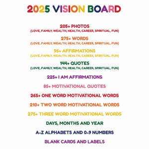 2025 Vision Board Kit Complete Ultimate Bundle Inspirational Dream ...