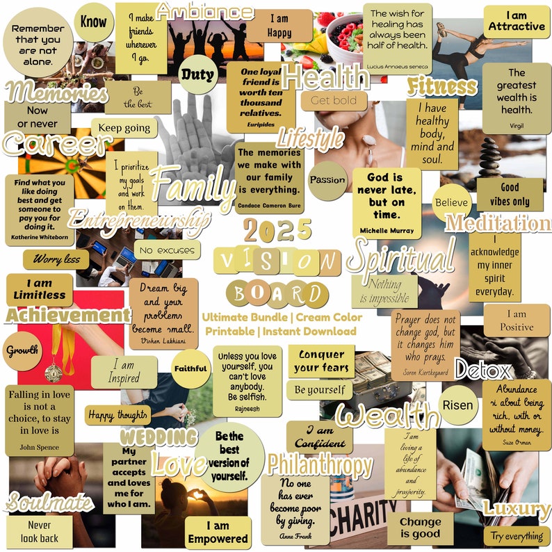 2025 Vision Board Kit Complete Ultimate Bundle Inspirational Dream ...