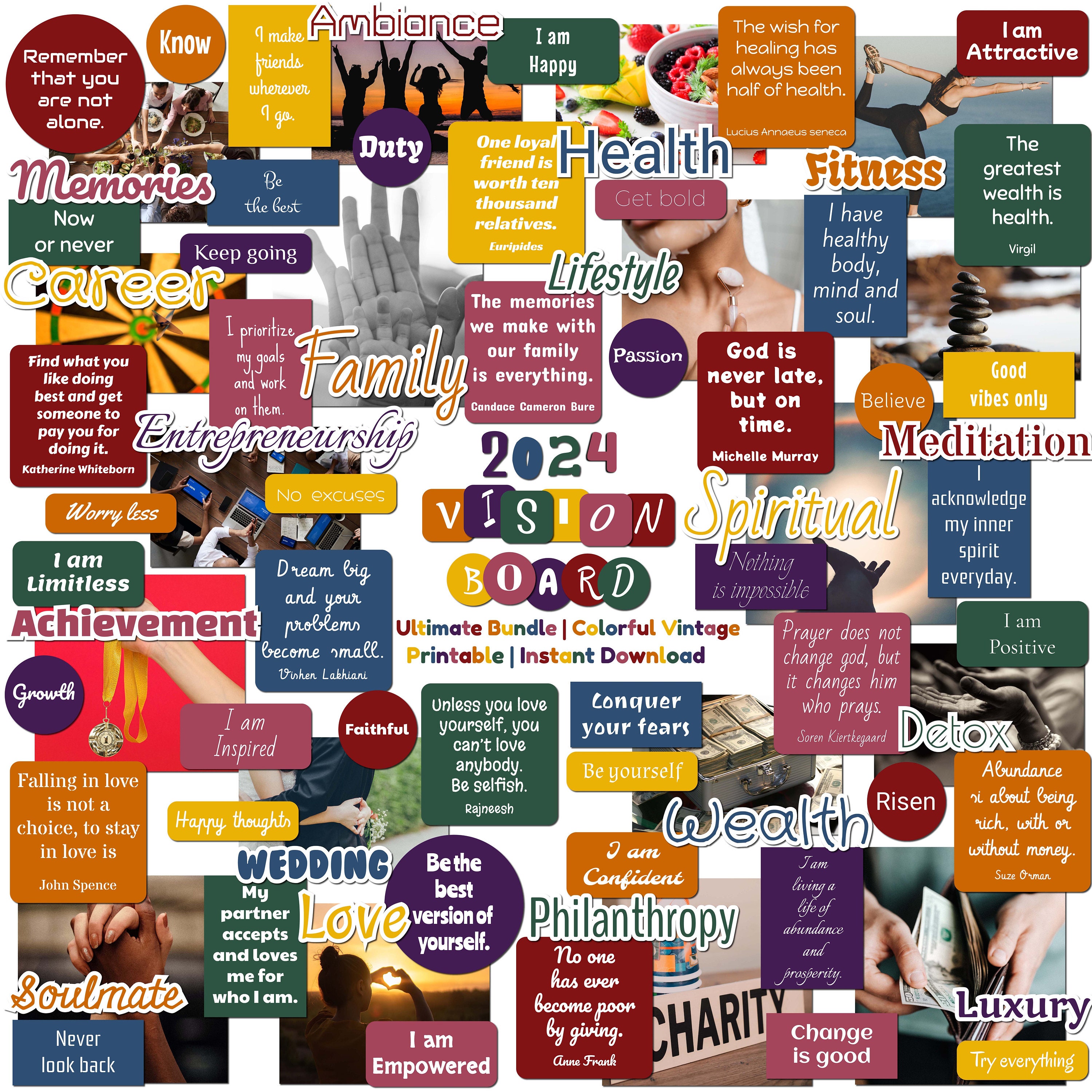 2024 Vision Board Kit Complete Ultimate Bundle Inspirational Dream ...