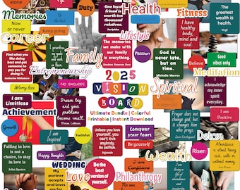 2025 Vision Board Kit Complete Ultimate Bundle Inspirational Dream ...