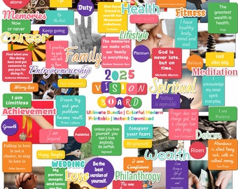 2025 Vision Board Kit Complete Ultimate Bundle Inspirational Dream ...