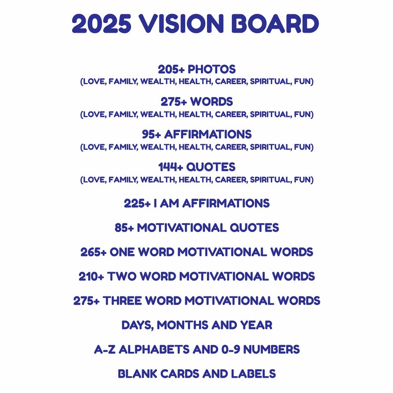 2025 Vision Board Kit Complete Ultimate Bundle Inspirational Dream ...